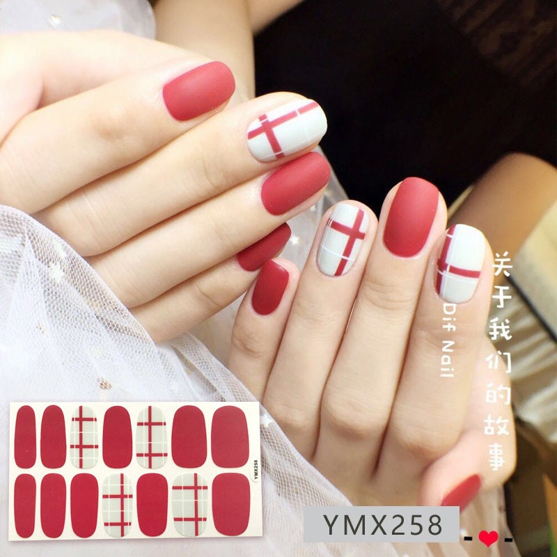 1pc Nail Art Full-cover Sticker Sheet 14tips Nail Art Wrap - Etsy