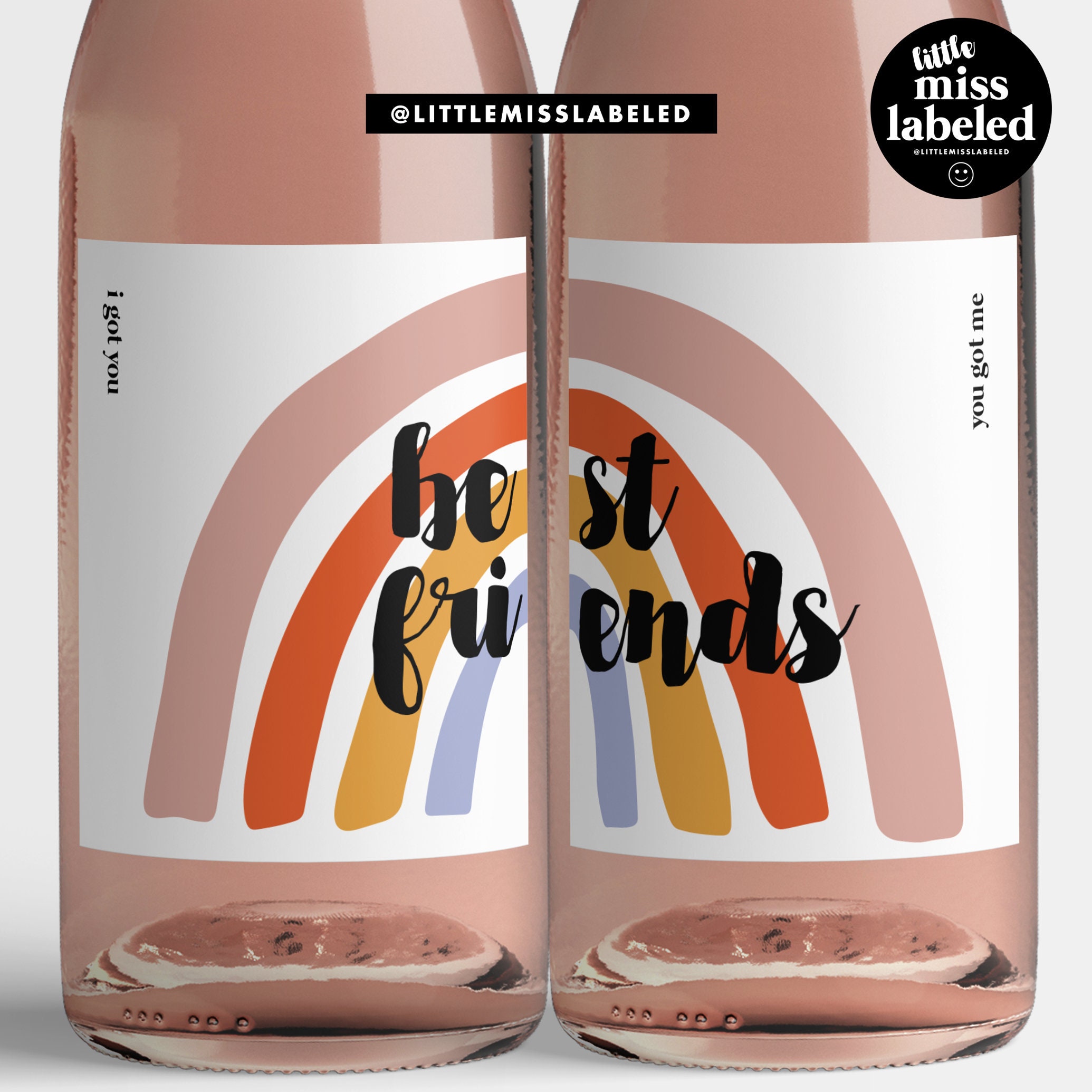 BEST FRIENDS Wine Label Set of 2 bff reunited girls night | Etsy