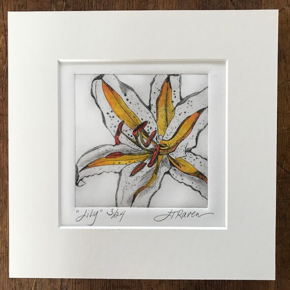 LILY Limited Edition Drypoint Print | Etsy
