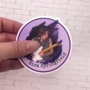 Rick Springfield Art, Music Vinyl Sticker, 80s Music Gift, Waterproof ...