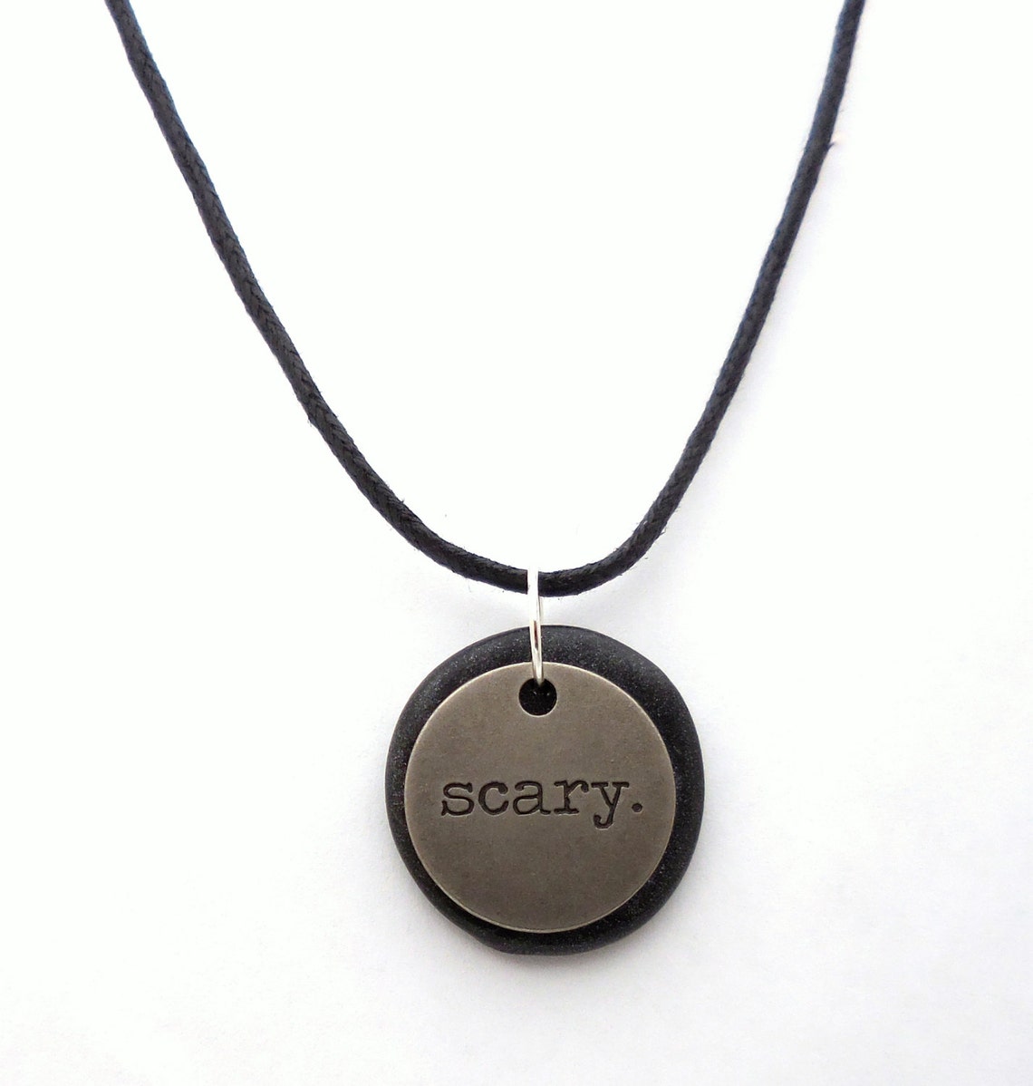 Scary Halloween Necklace Scary Halloween Word Jewelry - Etsy