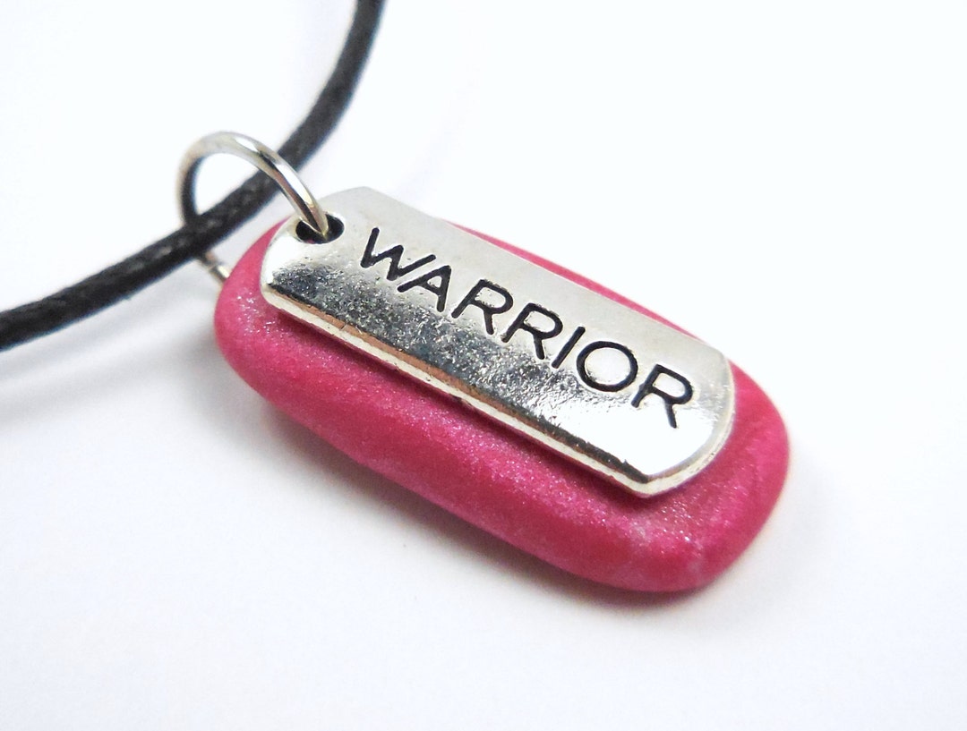 Warrior Charm Necklace Cancer Survivor Charm Jewelry Polymer - Etsy