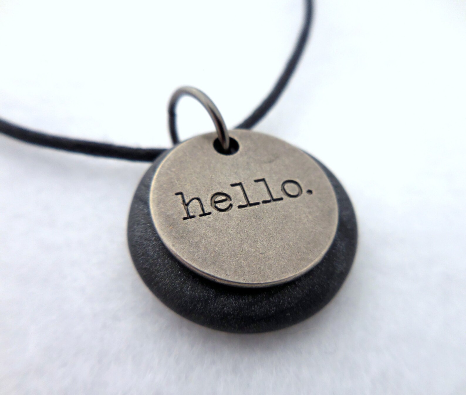 Hello Necklace Word Pendant Polymer Clay Unique Jewelry - Etsy