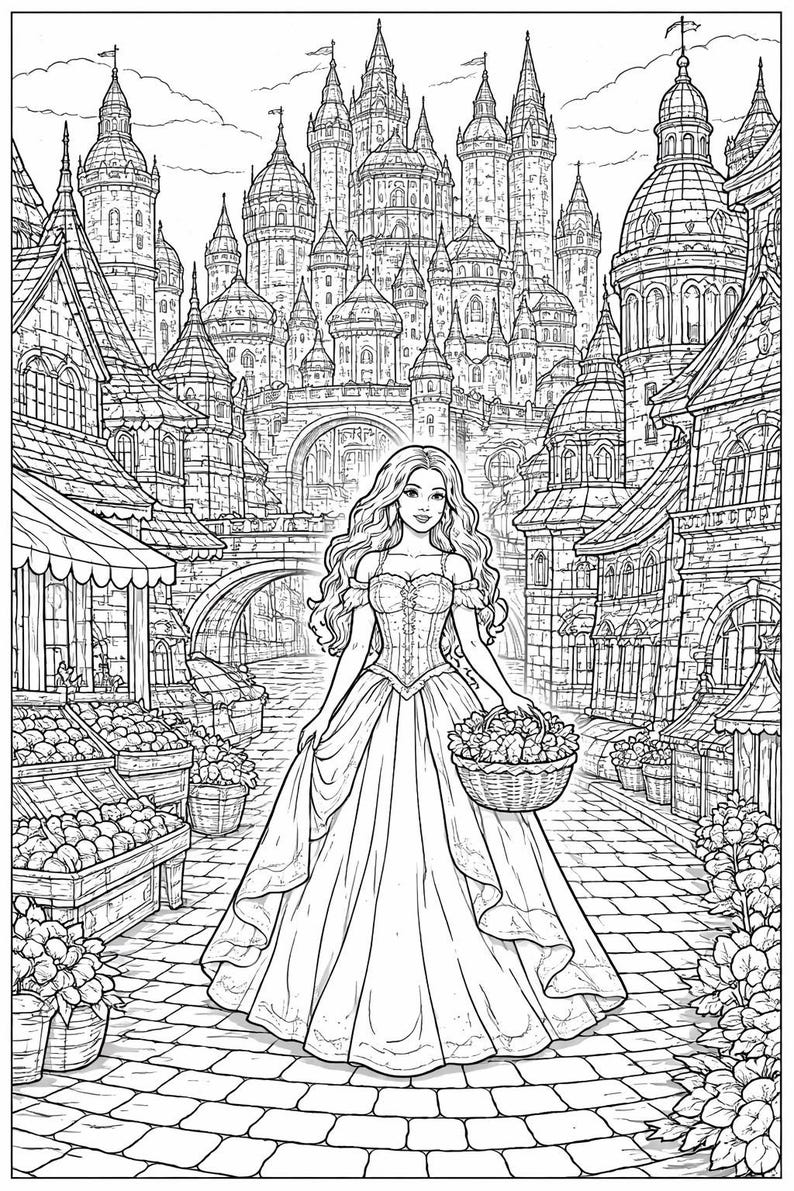 The Royal Court Coloring Book – Printable PDF Pages - Etsy
