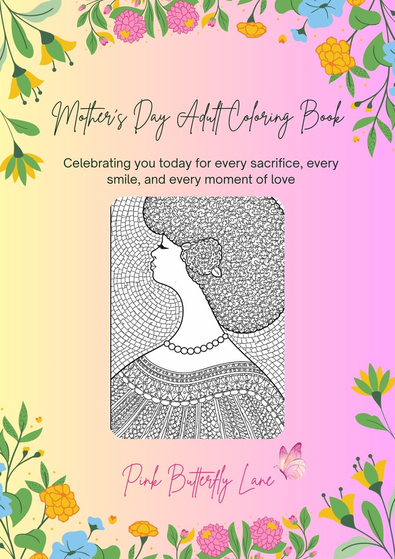 Happy Mother’s Day Coloring Book Pages (sheets) Instant Digital ...