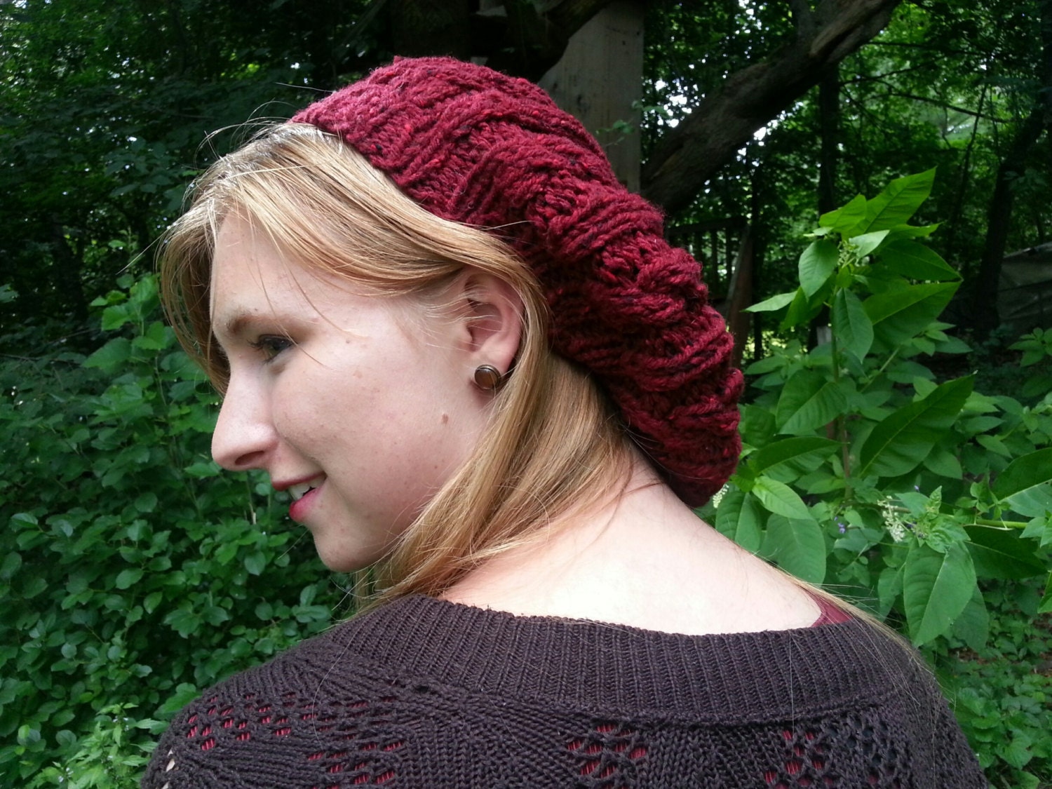 KNITTING PATTERN: Chunky Cable Knit Slouchy Hat/beret Makes a - Etsy
