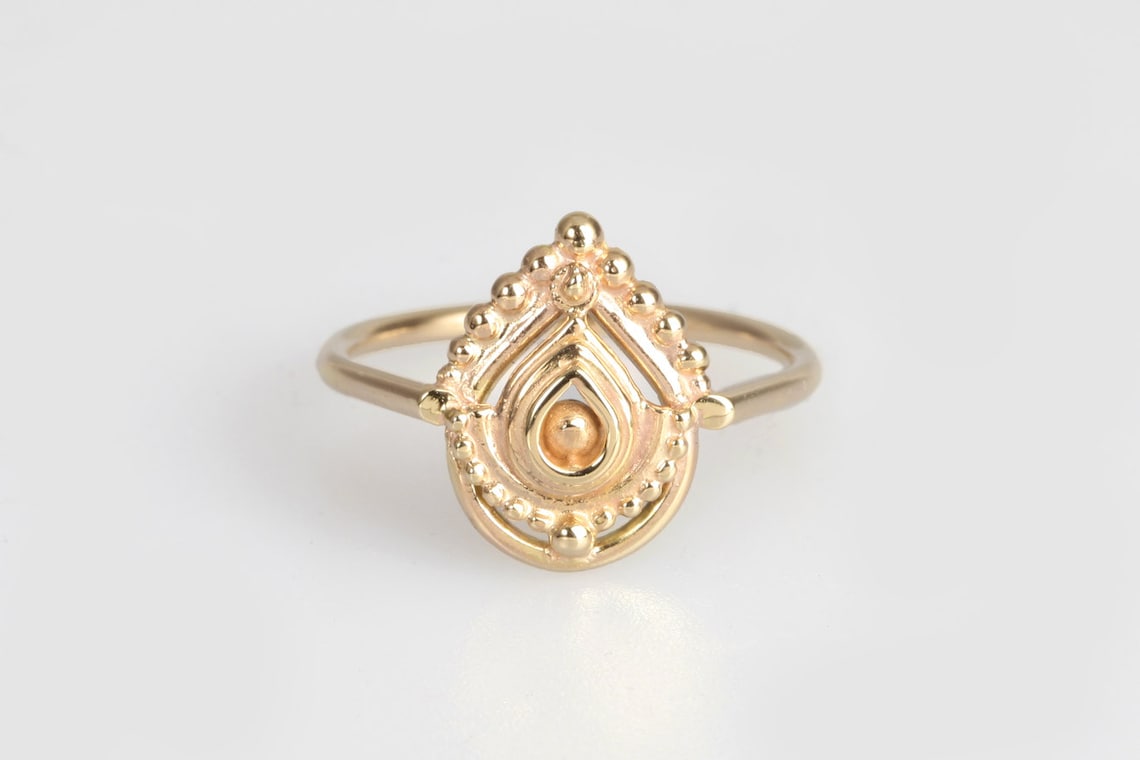Gold Ring Nahara Indian Style Jewelry Engagement Ring - Etsy