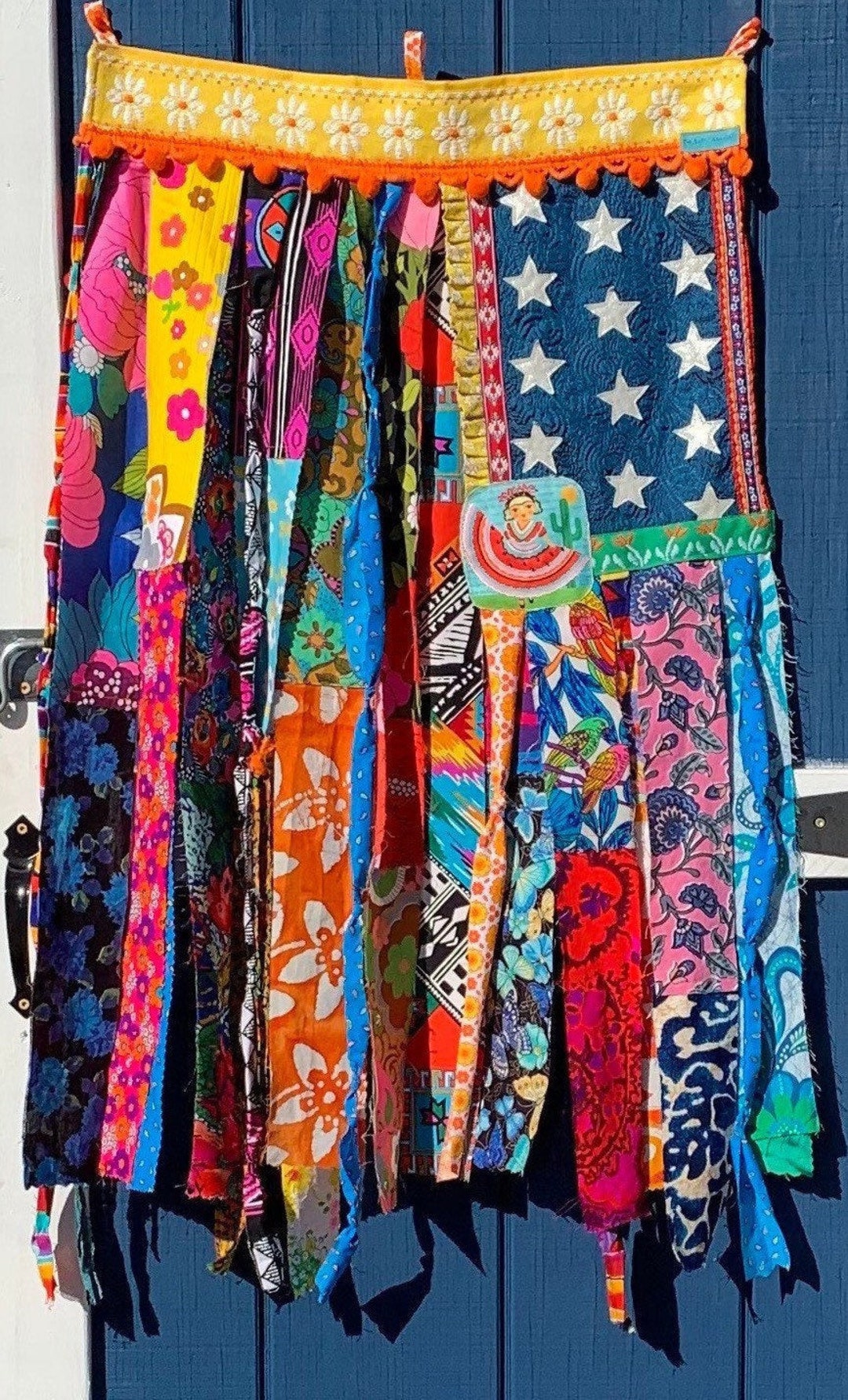 Gaudy Bright Frida Kahlo Inspired Flag Art Wall Decor Tapestry - Etsy