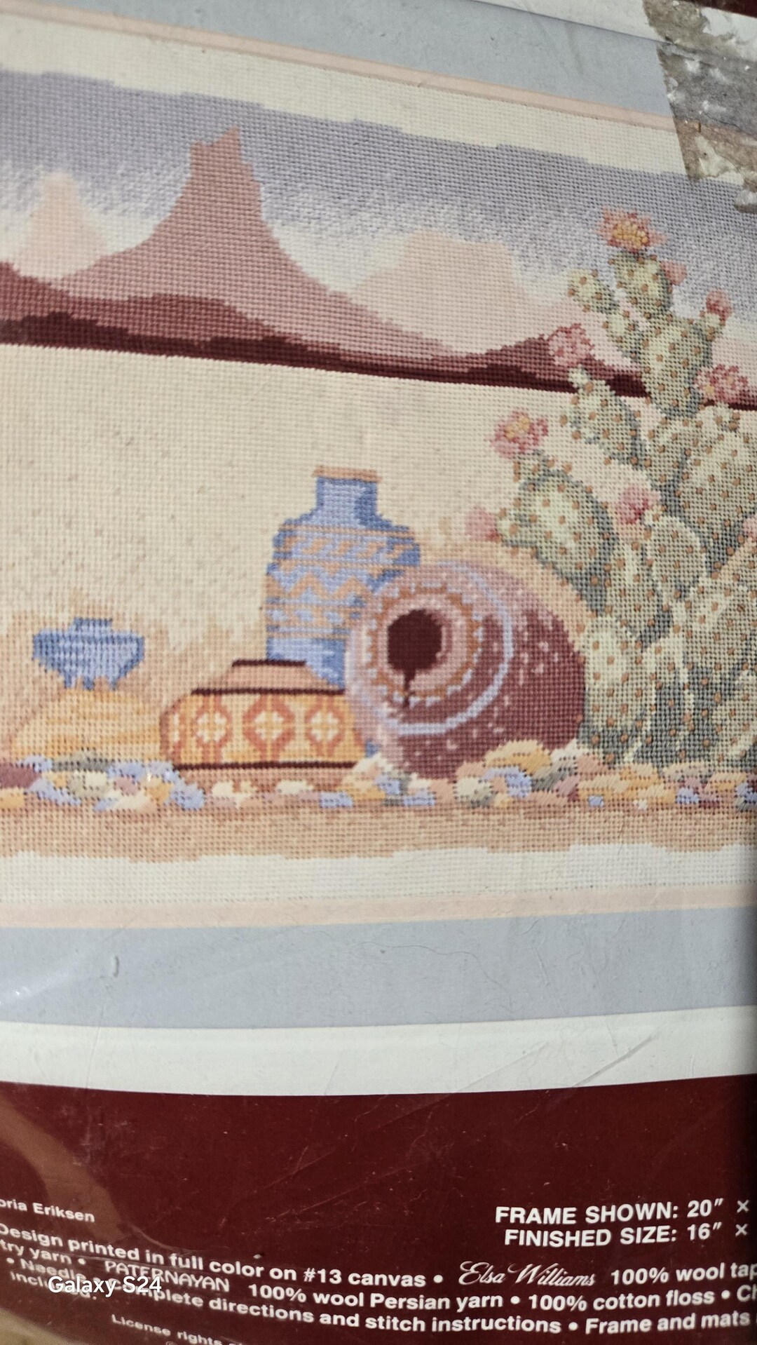 Southwest Needlepoint Kit Cactus Native American Pottery Prickley Pear ...
