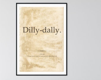 Humorous Wall Art Dictionary Definition Whimsical Word | Etsy