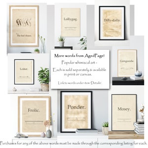 Whimsical Wall Art Dictionary Definition, Rustic Farmhouse Style ...