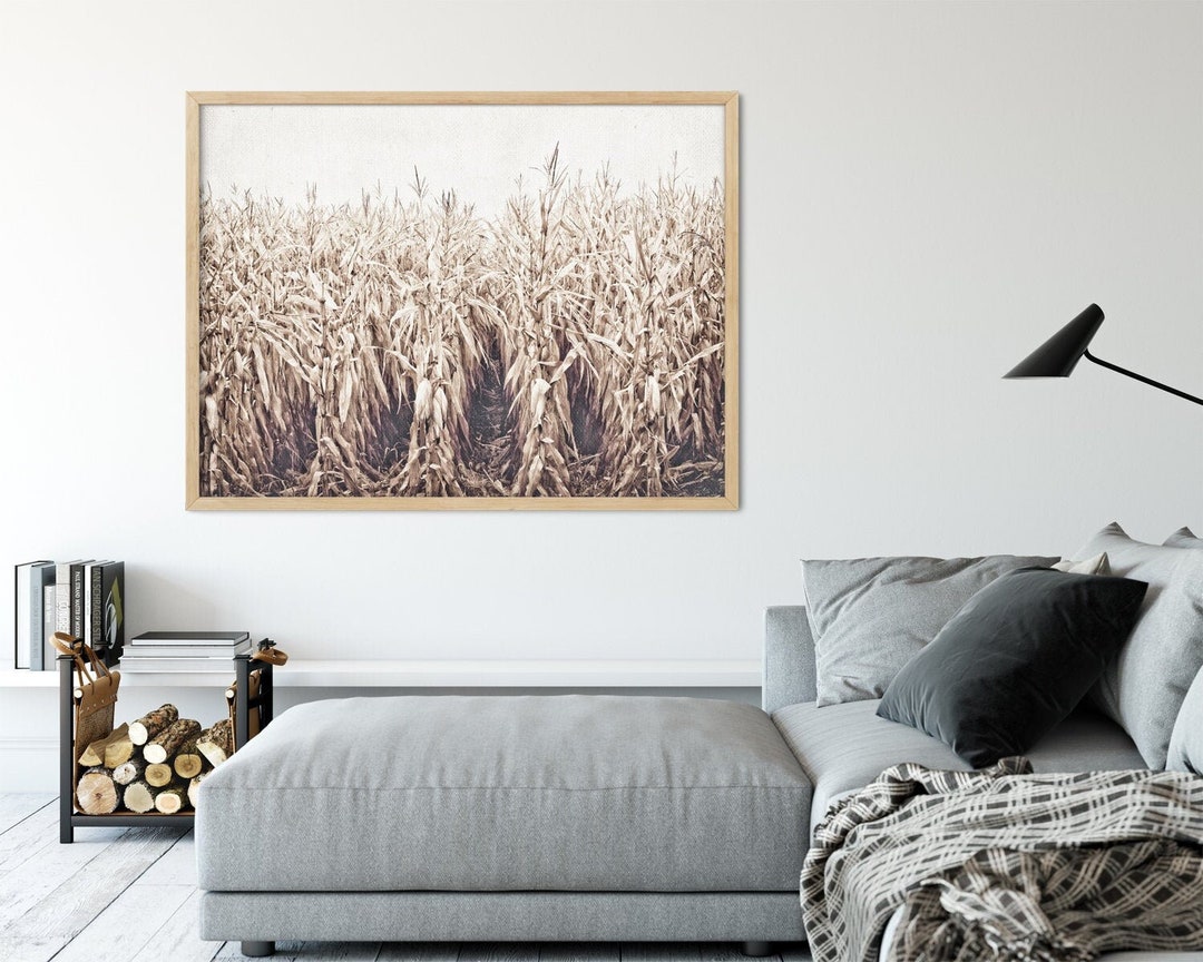 Rustic Farmhouse Wall Art Decor Cornfield Farm Landscape, Rustic ...
