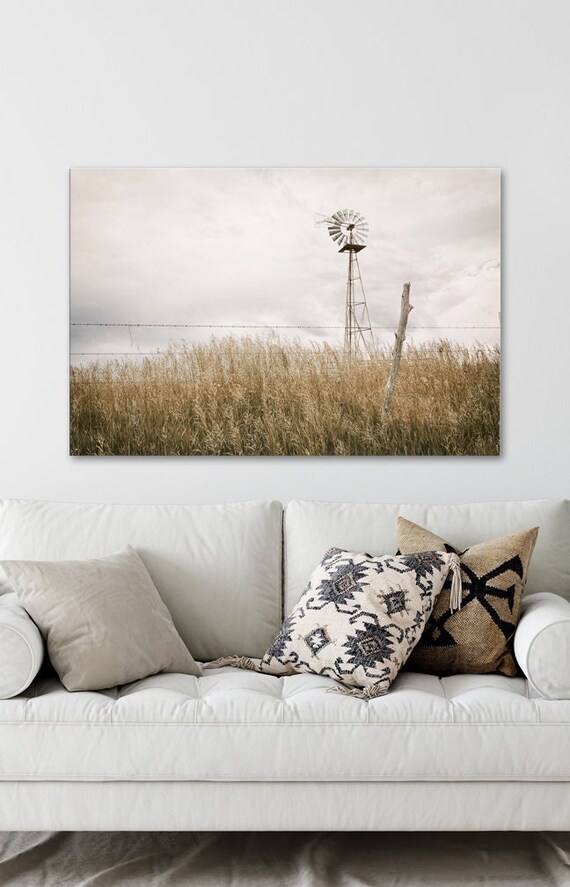 Rustic Country Wall Decor Windmill Art Farm Landscape Print - Etsy