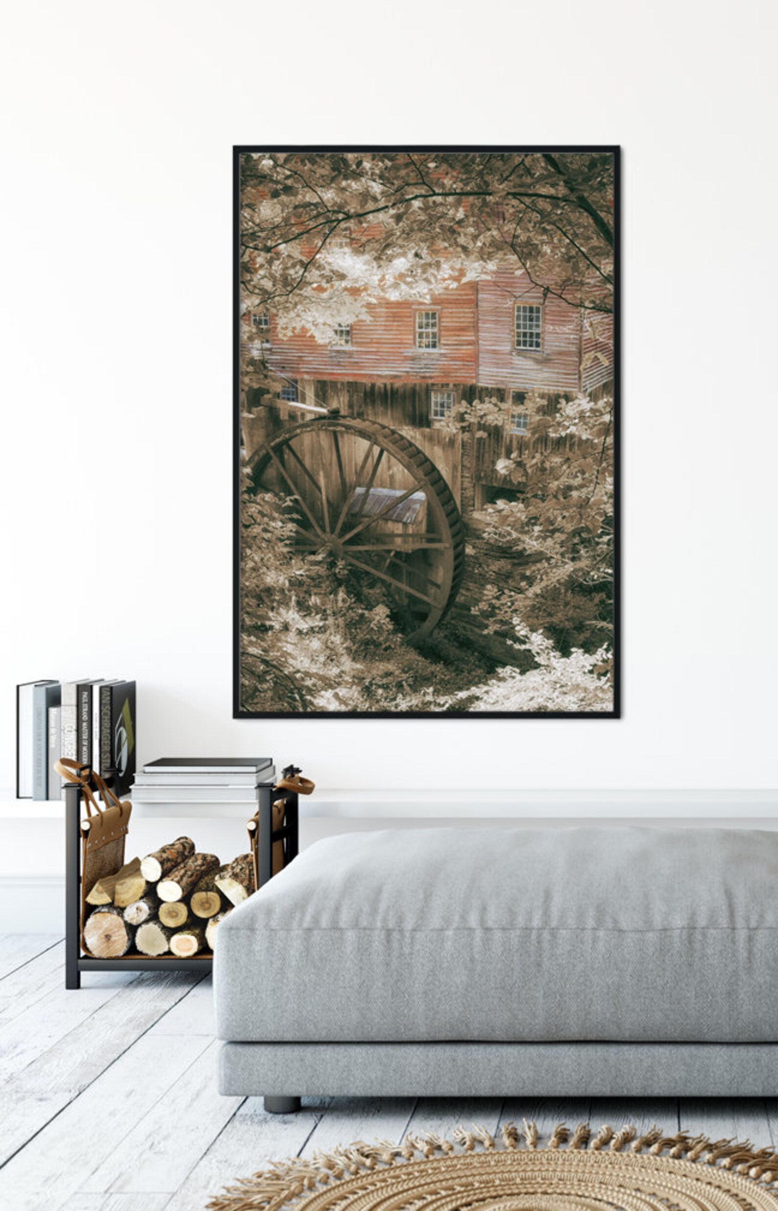 Rustic Red Farmhouse Kitchen Wall Art Decor Grist Mill - Etsy