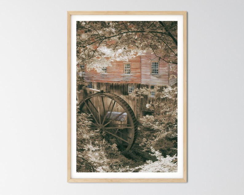 Rustic Red Farmhouse Kitchen Wall Art Decor Grist Mill - Etsy