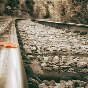 Industrial Wall Art - Train Tracks, Railroad Decor, Sepia Prints ...