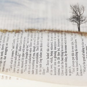 Abstract Landscape Wall Art Book Page Art Rustic Library - Etsy