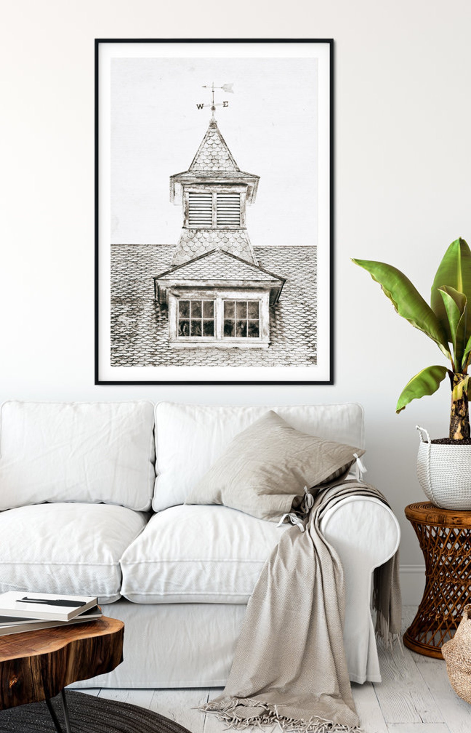 Rustic Farmhouse Wall Art Barn Cupola & Weathervane Arrow | Etsy