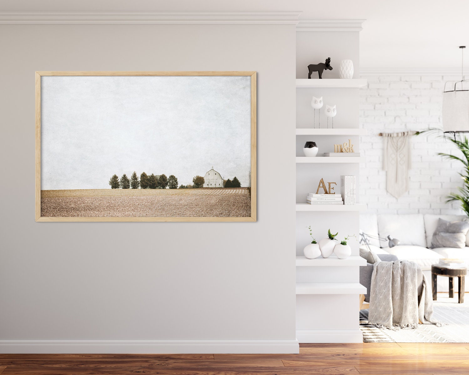 Farm Scene Rustic Barn Art Traditional Wall Decor Country | Etsy