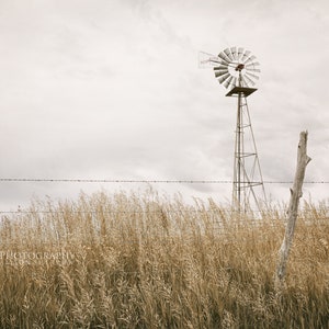 Rustic Country Wall Decor - Windmill Art, Farm Landscape Print or ...