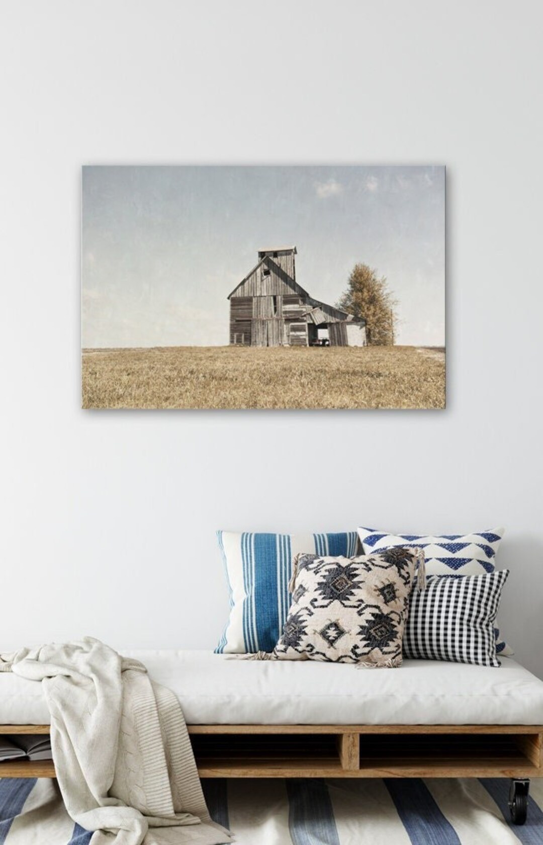 Rustic Country Barn Wall Art for Living Room Minimalist Landscape ...