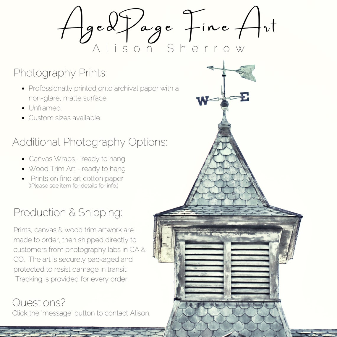 Rustic Farmhouse Wall Art Barn Cupola & Weathervane Arrow | Etsy