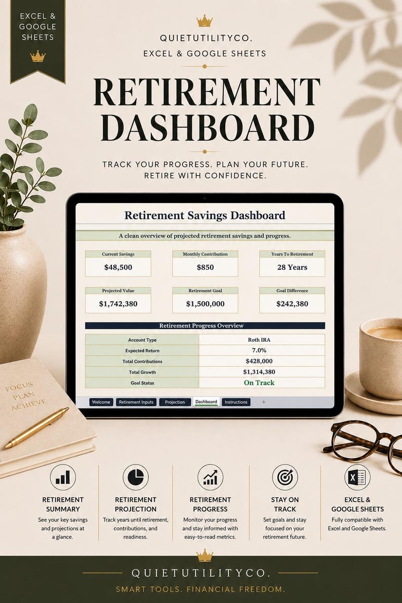 Retirement Savings Calculator Excel Template | Google Sheets Retirement ...