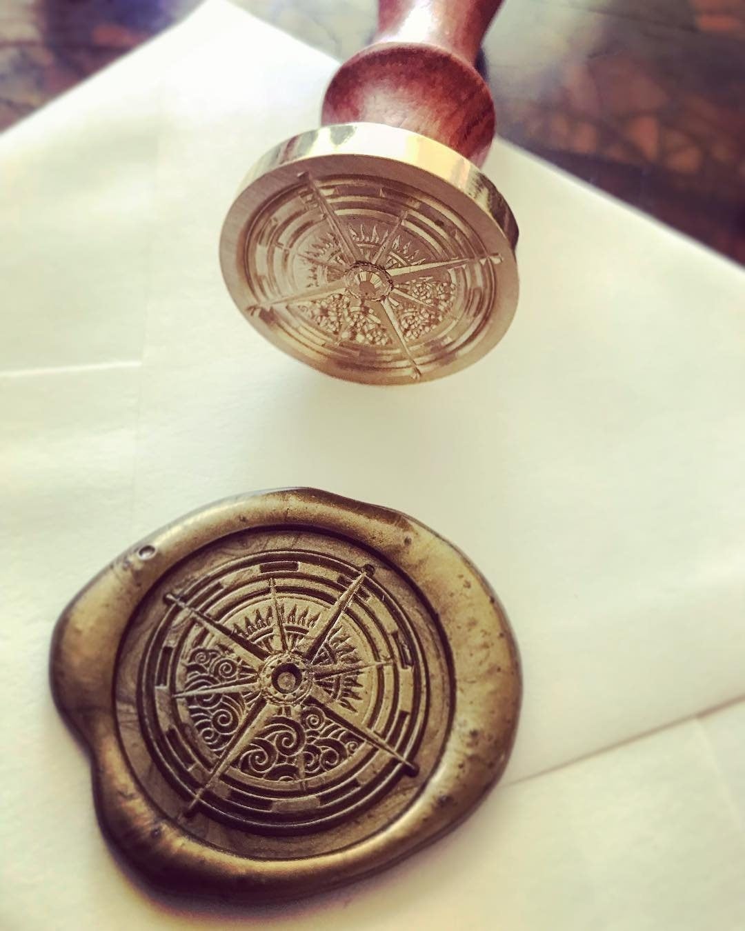 Vintage Compass Wax Seal Stamp | Exclusive Design From Heypenman - Etsy