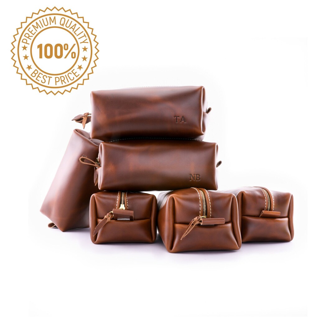 Personalized Leather Dopp Kit - Initials Dopp Kit, Toiletry Bag for Men ...