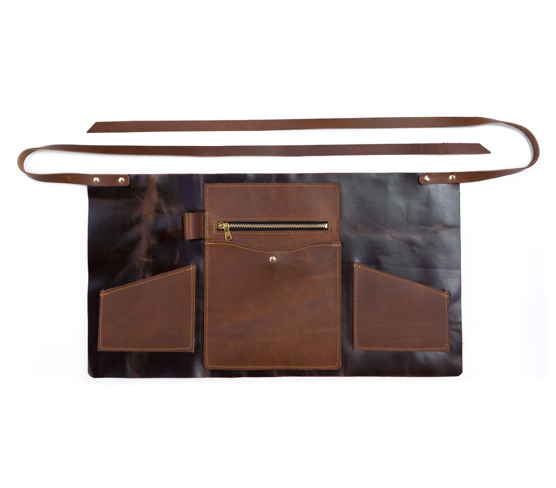 Genuine Leather Half Apron Restaurant Apron Waitress Apron - Etsy