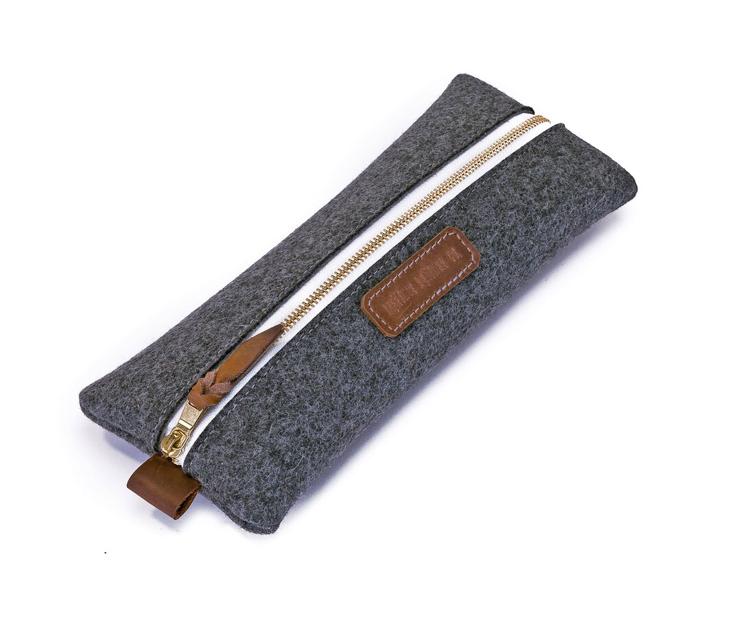 Felt & Leather Pencil Pouch, Pencil Case - Lifetime Leather - Etsy