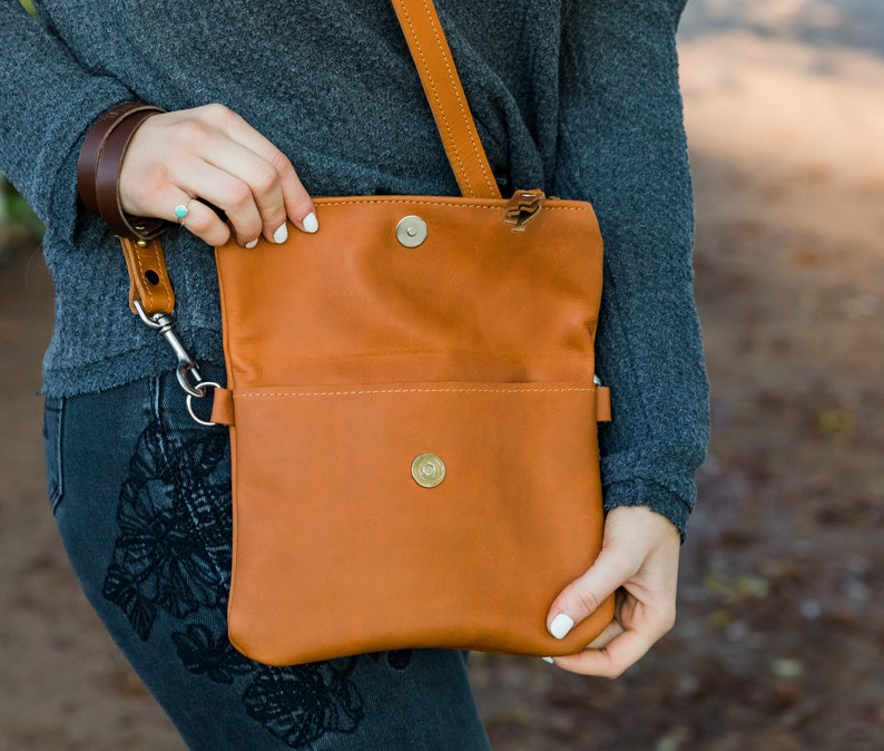 Foldover Leather Crossbody Bag for Women - Lifetime Leather - Etsy