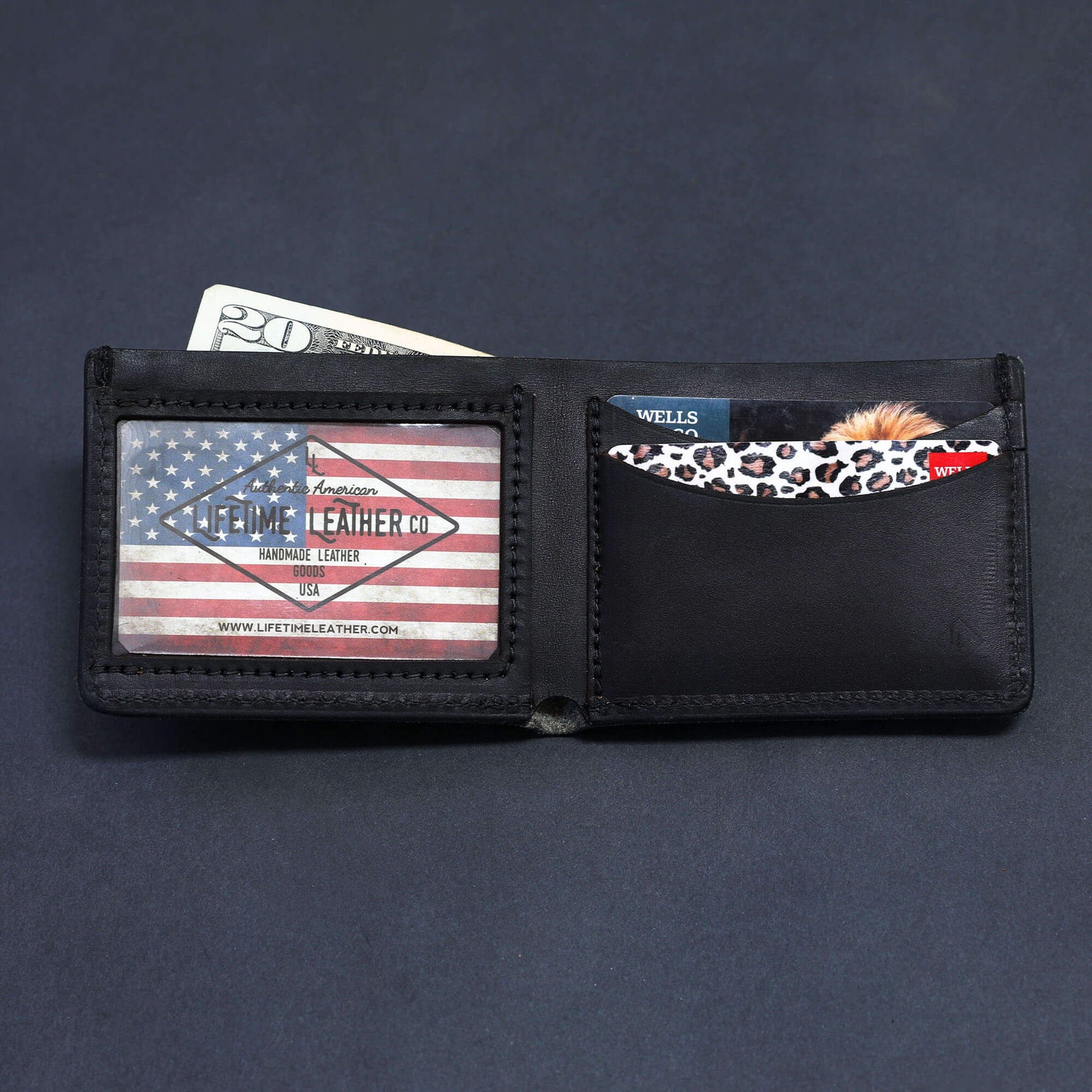 Personalized Leather Bifold Mens Wallet, ID Holder, Fathers Day Gift ...