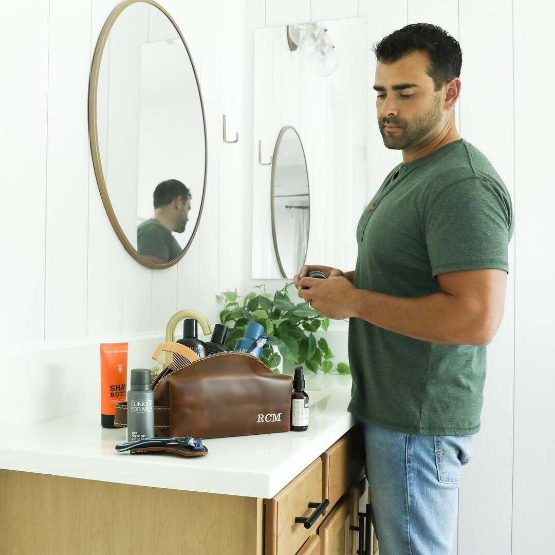 Luxury Leather Dopp Kit - Initial Dopp Kit, Dopp Kit for Me, Groomsmen ...