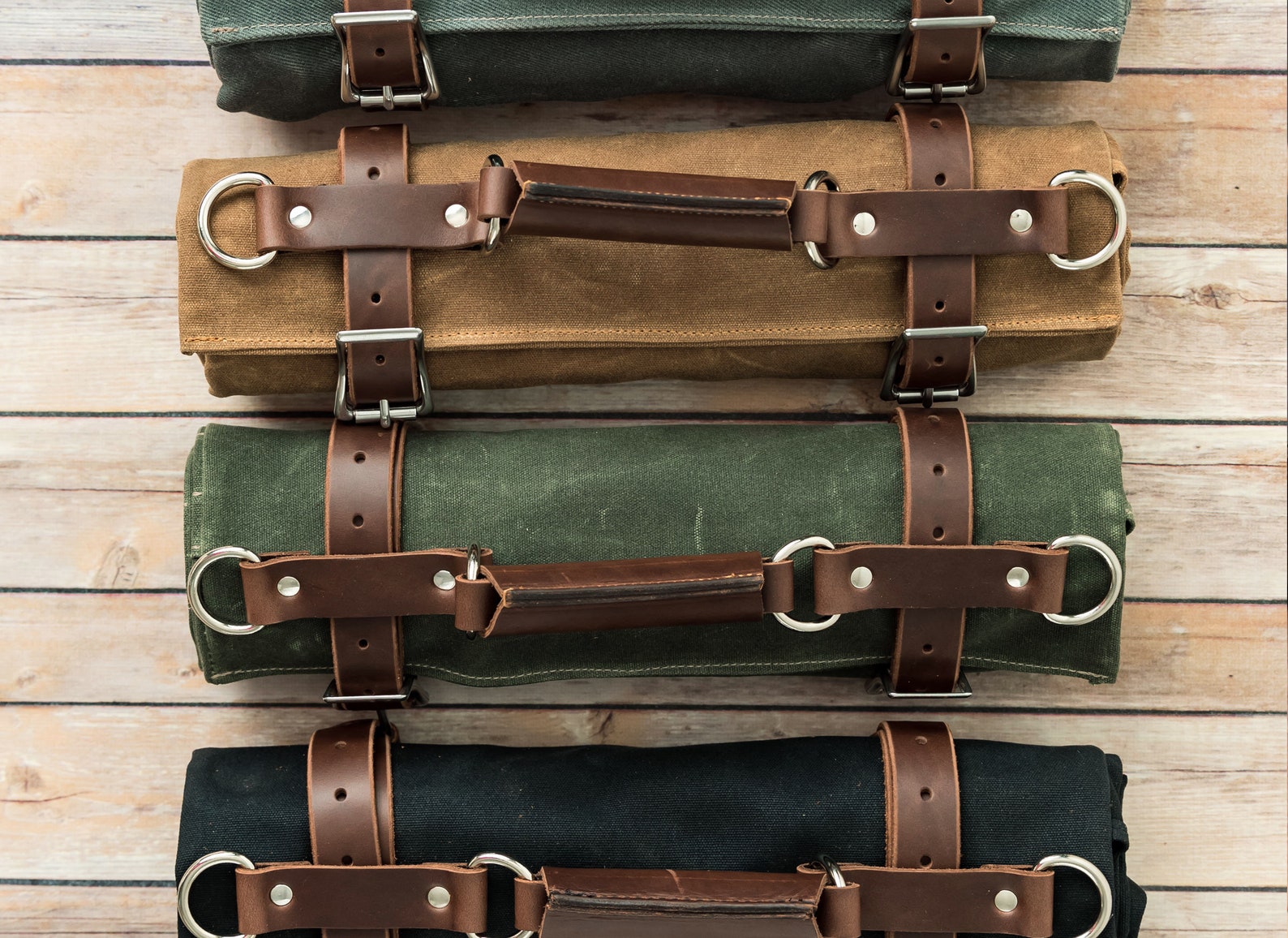 Waxed Canvas Tool Bag Roll Unique Gifts for Men Leather Tool | Etsy