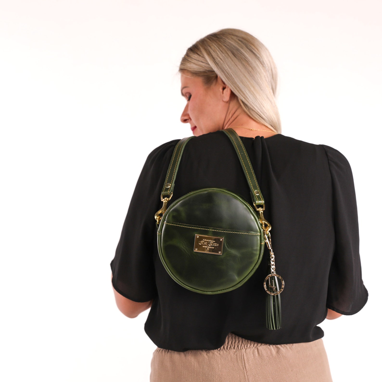Handmade Circle Crossbody Bag, Leather Round Shoulder Bag, Circle Tote ...