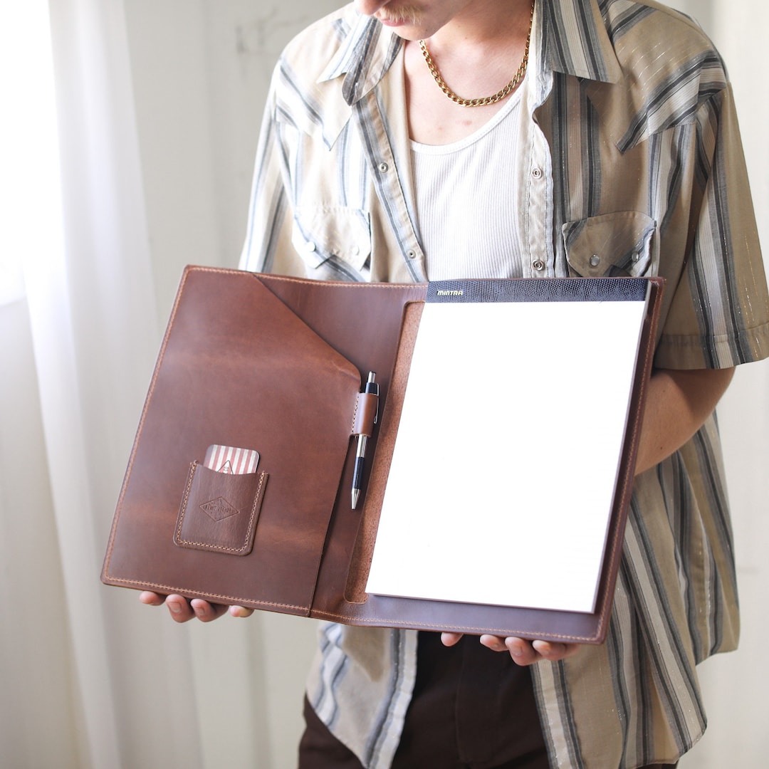 Leather Legal Pad - Leather Portfolio, Teacher Gift, Refillable Legal ...
