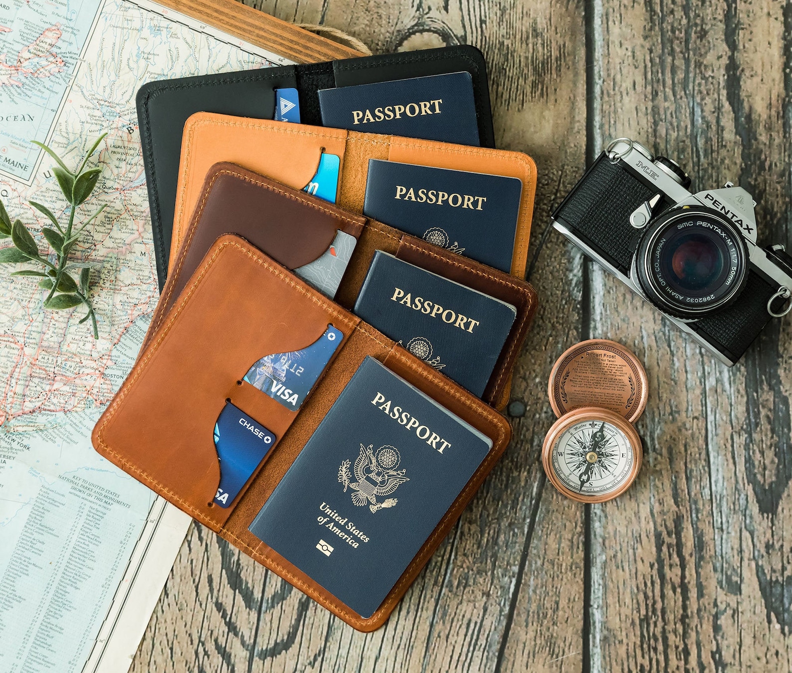 Leather Passport Cover, Travel Passport Holder, Personalized Passport ...