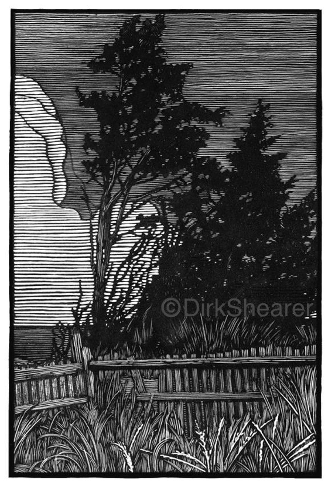 Coastal Scene #1, Scratchboard - Etsy