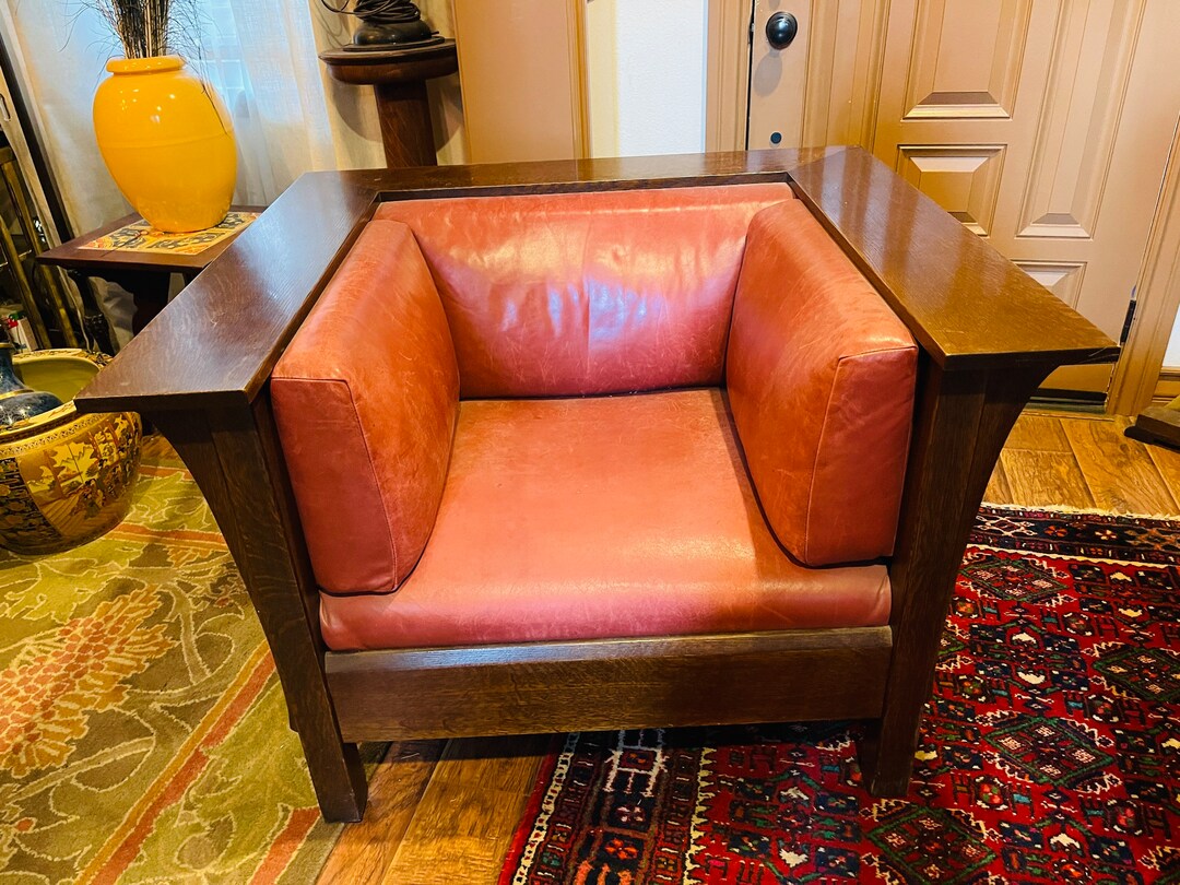 Stickley Prairie Cube Arm Chair Leather Local Pick up Only Read ...
