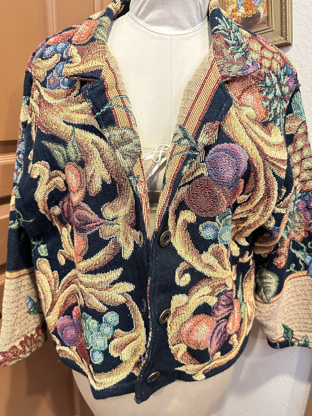 Fruit Floral Sugar Street Weavers Tapestry Cardigan Jacket Wearable Art ...