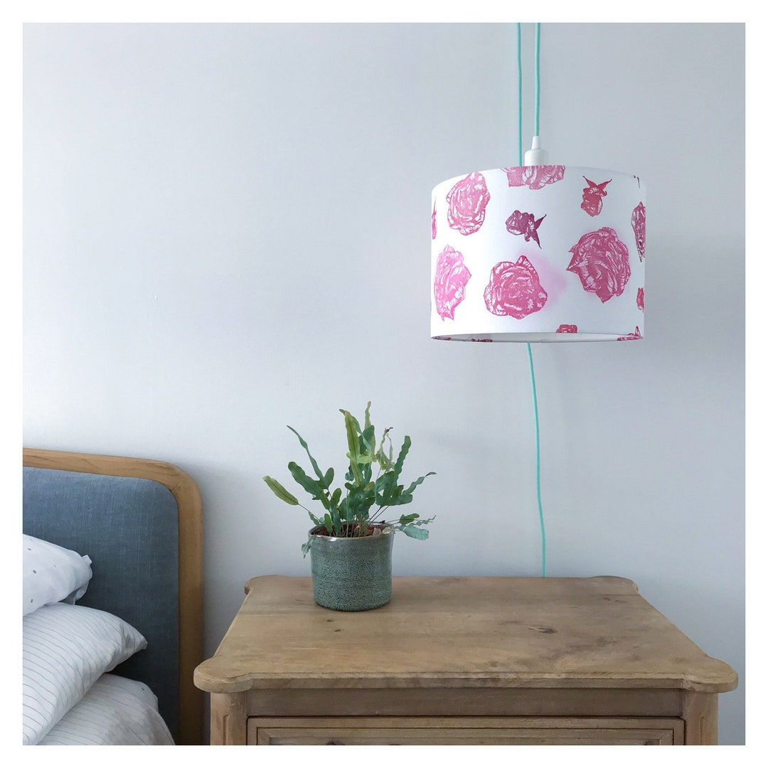 Handprinted Rose Light Shade - Ceiling or Lamp - Nature Lovers Gift ...