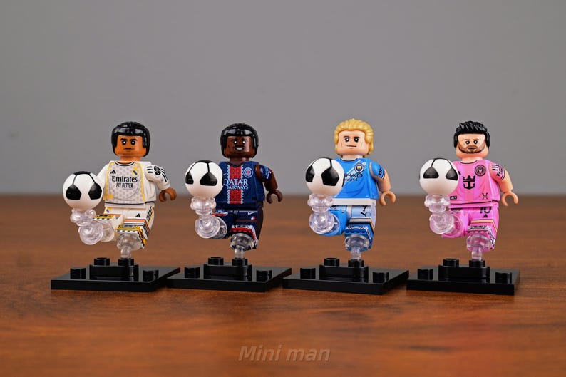Soccer Stars Minifigure Set – Messi, Haaland, Mbappe, Dembele – ABS ...