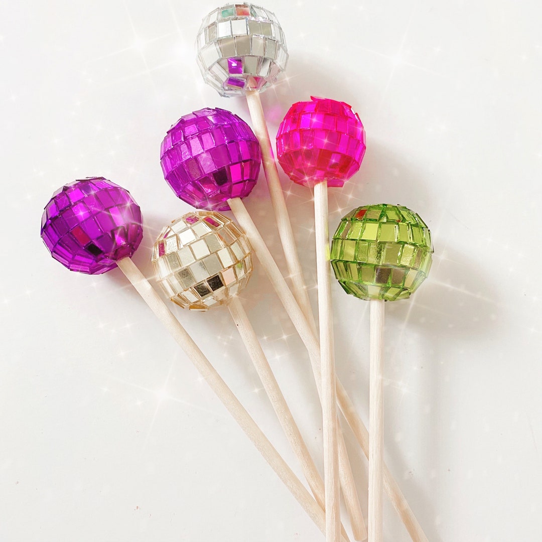 Disco Ball Swizzle Stick/ Halloween Party Decor/ Disco Party Decor ...