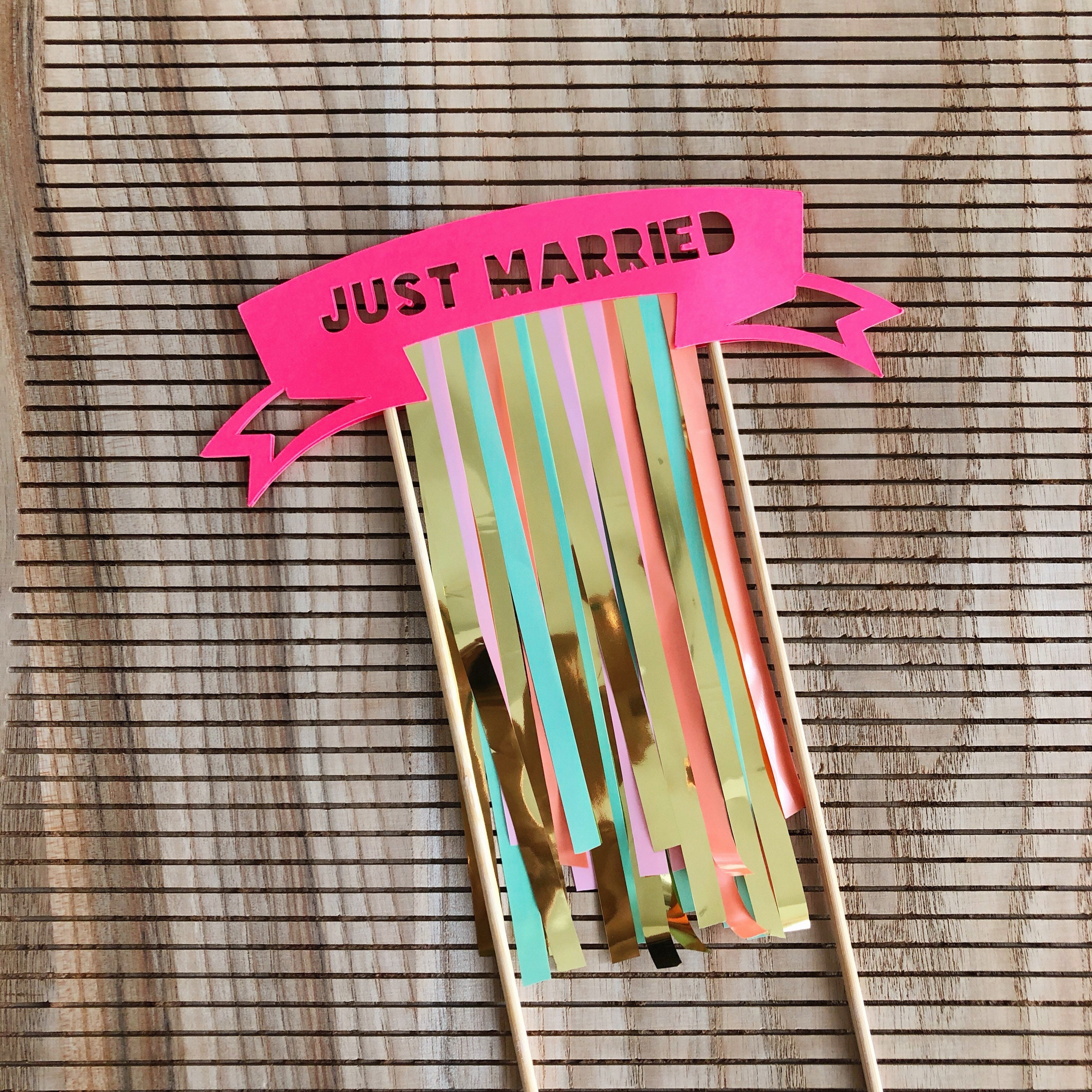 Just Married Wedding Cake Topper/ Fringe Cake Topper/ Fringe | Etsy
