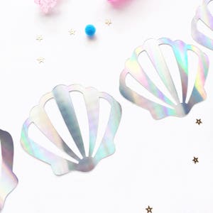 Sea Shell Garland/ Mermaid Birthday/ Sea Shell Banner/ Under the Sea ...