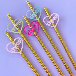 Custom Wedding Straws/ Cheers Straws/ Straws With Flags/ Hen Party ...
