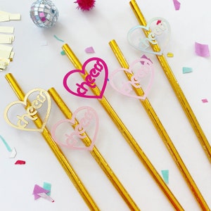 Custom Wedding Straws/ Cheers Straws/ Straws With Flags/ Hen Party ...