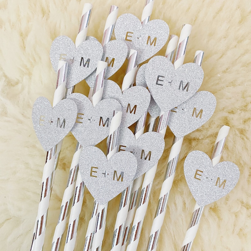 Silver Paper Straws - Etsy