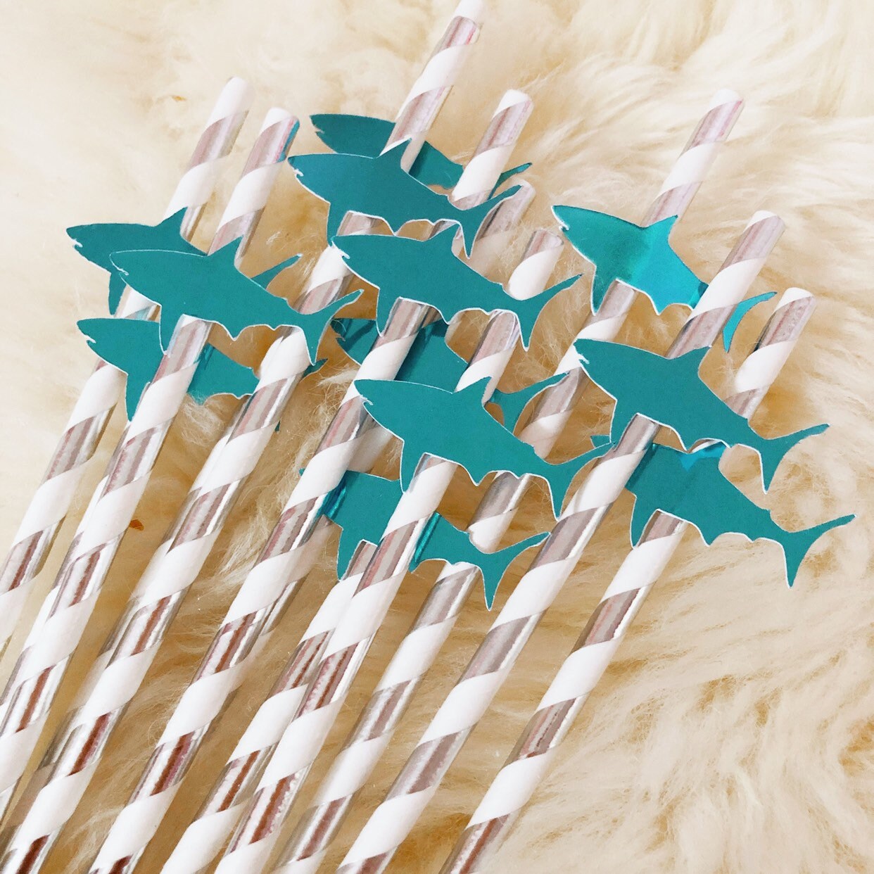 Shark Paper Straws/ Shark Theme/ Shark Party Decor/ Baby Shark - Etsy UK